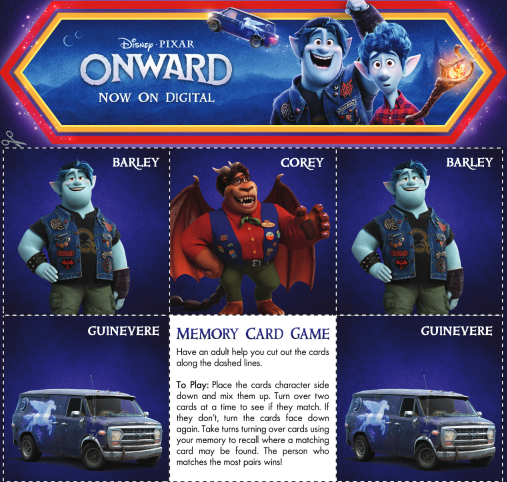 ONWARD Memory Card Game and More! | Free Printable Activity Sheets ...